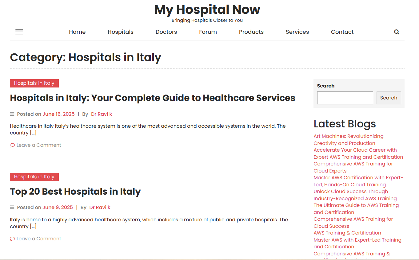 A Comprehensive Guide to Hospitals in Italy | MyHospitalNow - Best Eye ...